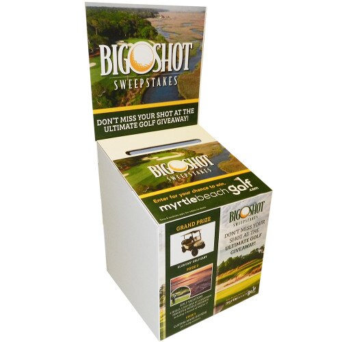 Enter To Win Promotional Display Box |3 Printed Labels