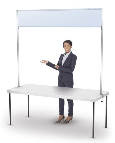 70"w - 96"w - 88"h Telescopic Clamp-On Table Header Kit