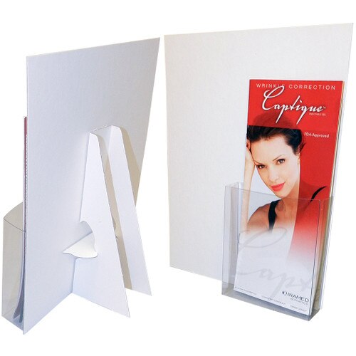 8 1/2" x 11" White Cardboard Display Easel With Brochure Pocket