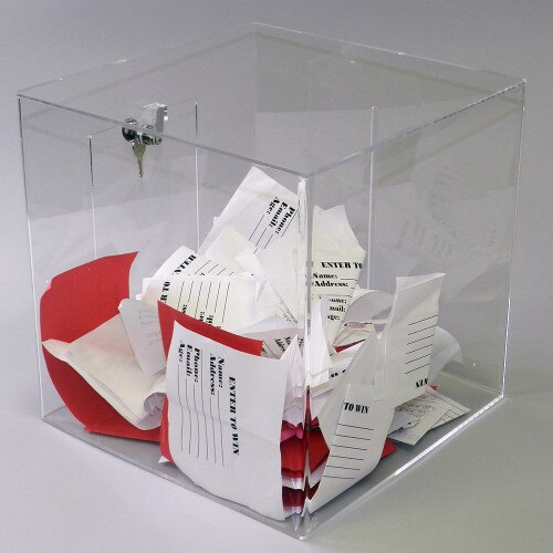 Acrylic Ballot Box With Lock | Large 8" x 8" Cube