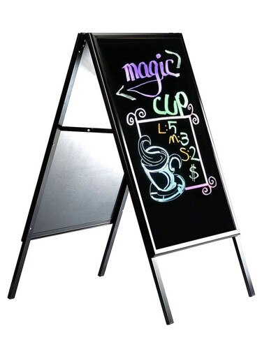 22” x 28” Black Dry Erase Write-On A Frame