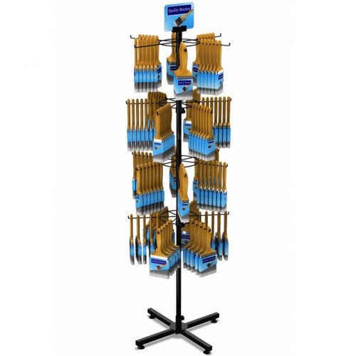 24-Hook Floor Spinner Rack for Merchandise up to 5" Wide, 4 Tiers