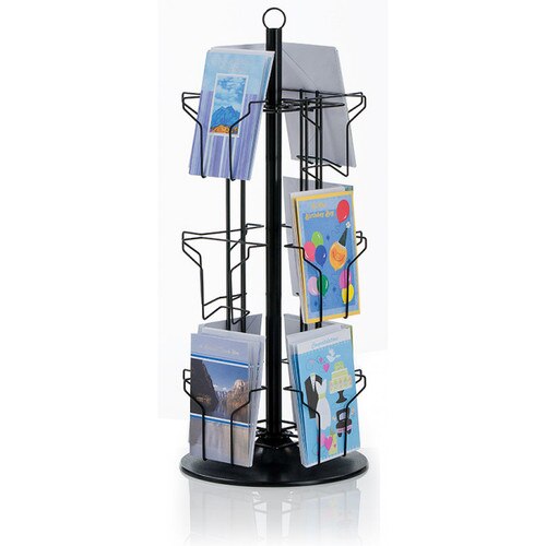 12 Pocket Black Greeting Card Spinner Rack For 5 1/2" Greeting Cards